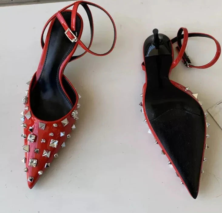 Edgy Rivet Sling-back Pumps – Vivuki